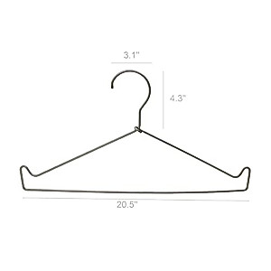 FixtureDisplays® Stainless Steel Strong Metal Wire Hangers Clothes Hangers Everyday Hangers 15653