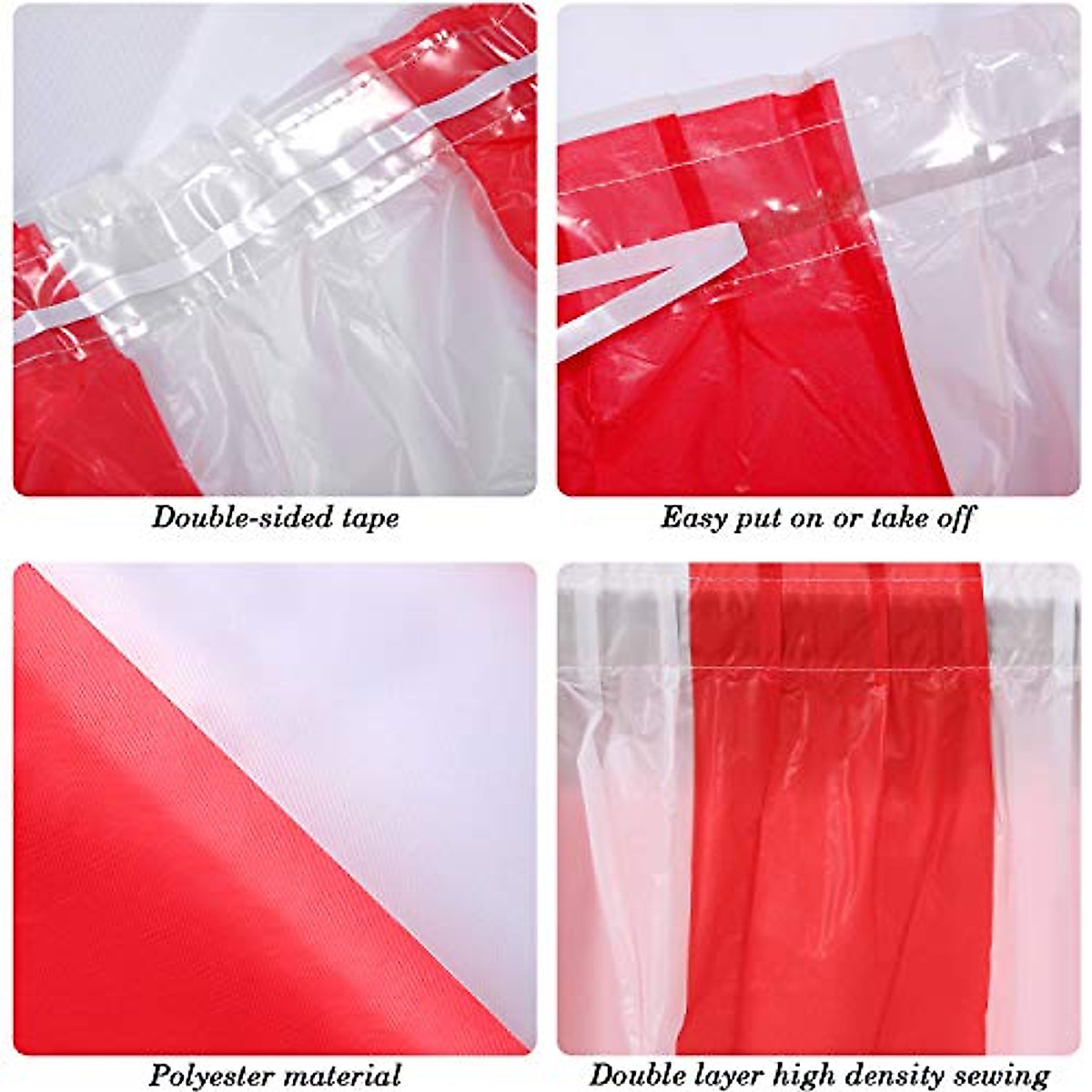 Pangda 2 Pieces Red White Striped Table Skirt Circus Theme Table Skirt for Carnival Home Decoration Party Supplies