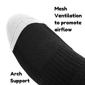 Hicomlor Athletic-Crew-Socks for Men, Cushioned Socks with Moisture Wicking and Arch Support for Running-Hiking, Work Boots