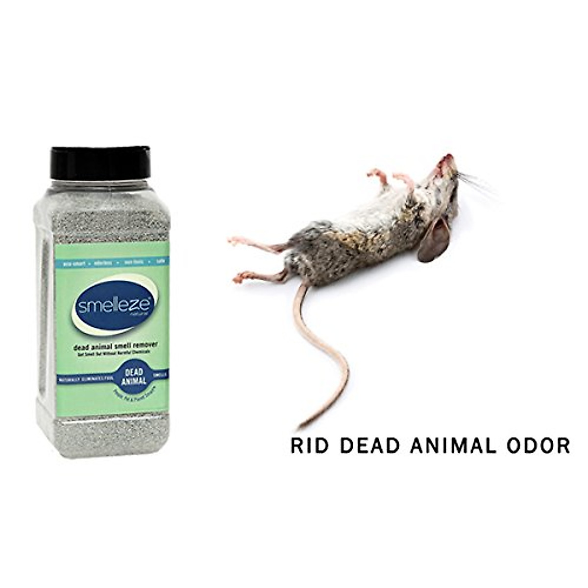 SMELLEZE Dead Animal Odor Eliminator for Strong Odor Removal - Eliminate Dead Rodent & Wildlife Smell - Safe Indoor & Outdoor Use, Natural Odor Remover, Fresh & Effective - Granules, 2 lbs.