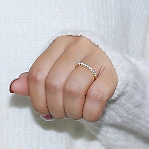 SAVEARTH DIAMONDS 1/4 cttw Round Lab Created Moissanite Diamond Half Eternity Wedding Stackable Band Ring for Women 14k Yellow Gold Over Sterling Silver (0.25 Cttw) Ring Size-6.5