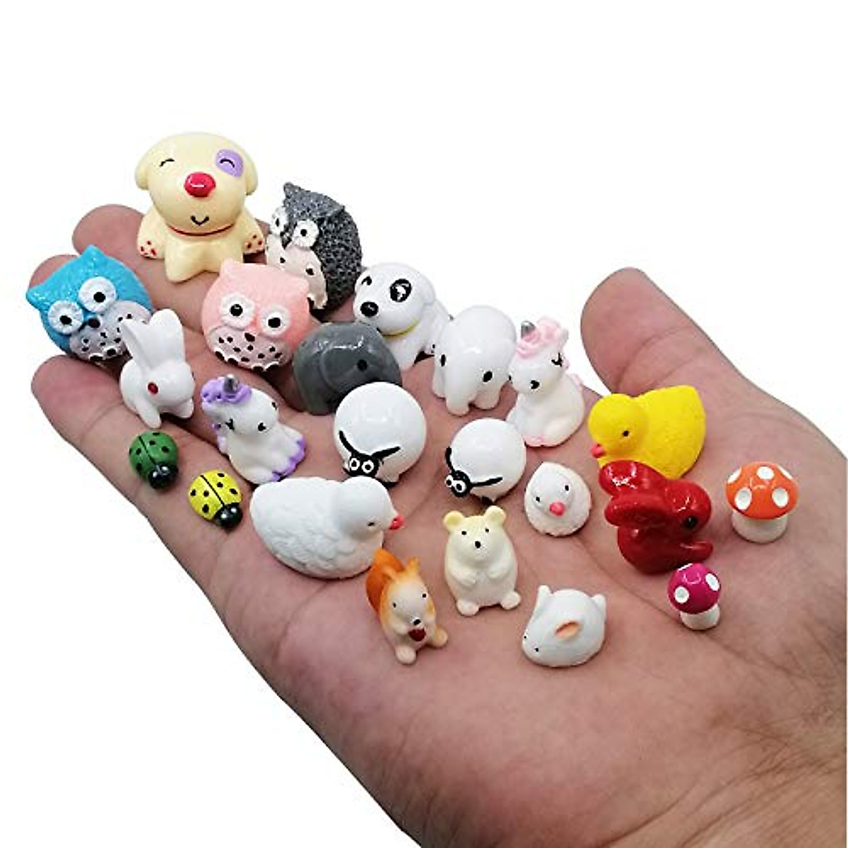 EMiEN 74 Pieces Mini Animals Miniature Ornament Kits, Tiny Animals Figurines, Fairy Garden Accessories,Fairy Garden Supplies,Fairy Garden Animals,Dollhouse,Plant Pots,Bonsai Craft Decor
