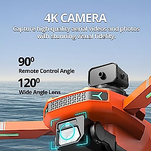 Bigly Brothers New E58 X LITE Mark II Delta Orange Superior Edition Drone with Camera, 360 degrees of obstacle avoidance, Carrying Case, & 2 Batteries. RTF, No Assembly Required.