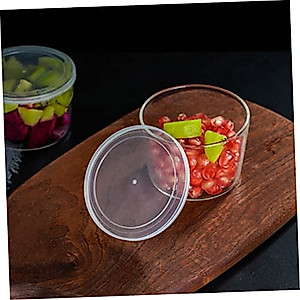 NOLITOY 2pcs Yogurt Cup with Cover trifle bowl glass clear glass bowls vitroleros para mini Glass dessert bowl mini salad bowl clear fruit Multi-functional Bowl Pudding Bowl