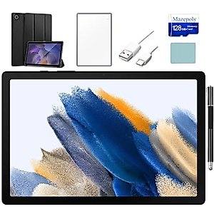SAMSUNG Galaxy Tab A8 10.5-inch Touchscreen (1920x1200) Wi-Fi Tablet Bundle, Octa-Core Processor, 3GB RAM, 32GB Storage + 128GB Memory Card, Bluetooth, Android 11 OS, Gray + Accessories