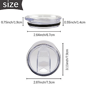 10 Pack 20 oz Skinny Tumbler Replacement Lids Plastic Splash Covers Spill Proof for Skinny Tumbler Lid Clear Cup Covers for 2.76 Inch Mouth Tumbler Cooler