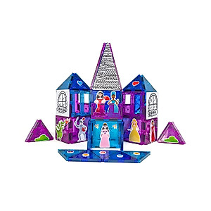 Tytan TILES Princess Castle 60-Piece Magnetic Tiles Building Set, Adorable Kids’ STEM Toy, Creative Play, Shape & Pattern Recognition, Fine Motor Skills, includes Storage Bag, Ages 3 and Up