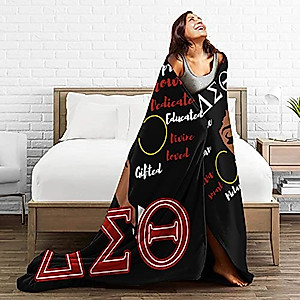 Sorority Gifts Throw Blanket Ultra Soft Fleece Blanket Lightweight Bed Air Conditioner Blanket Quilt Durable Home Decor Blanket Sofa Blanket for All Seasons,50"X40"