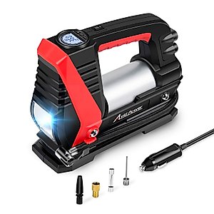 Avid Power Tire Inflator Air Compressor, 12V DC Car Tire Pump with LED Light, Digital LCD Display, Auto Shut Off