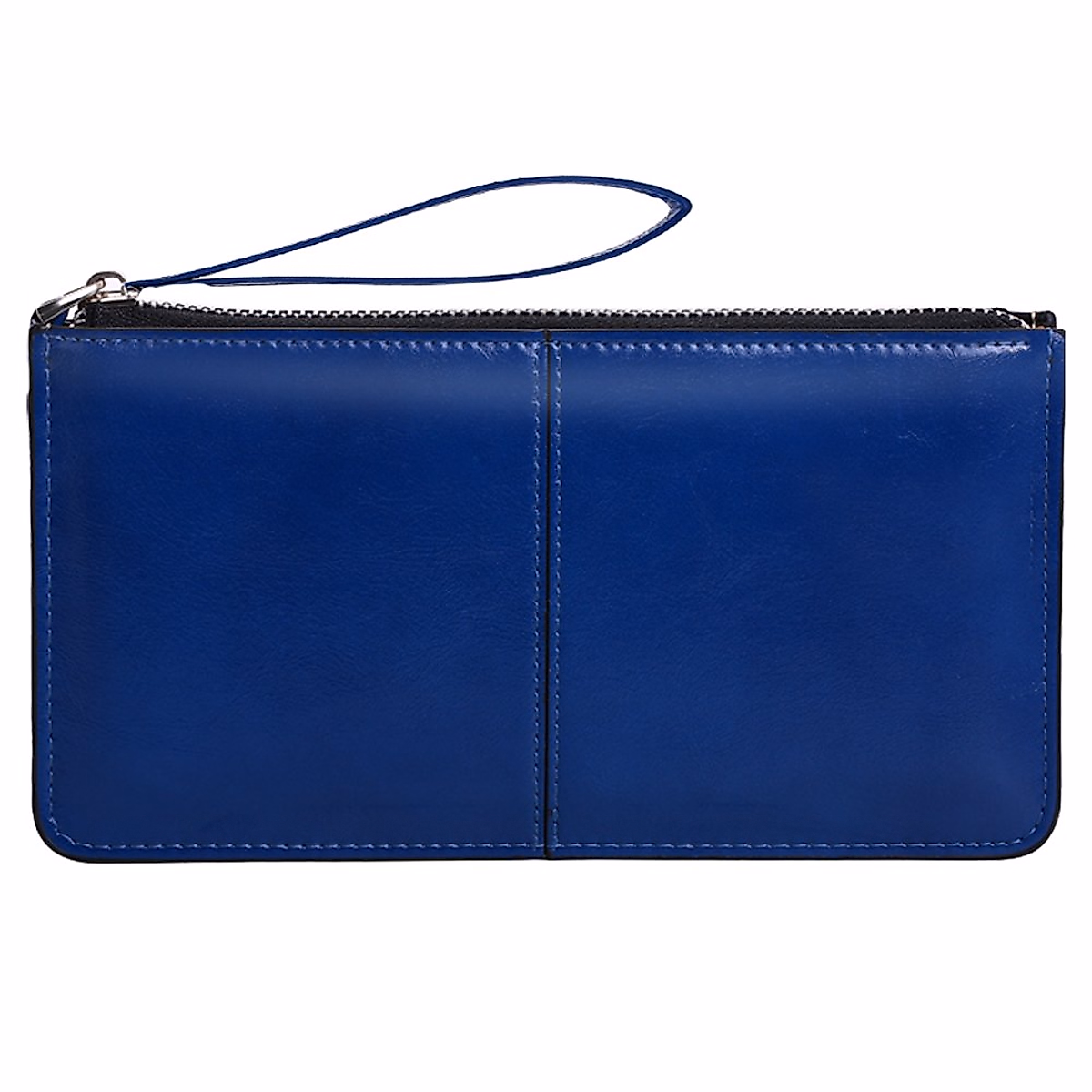 Bonaweite Women's Wristlet Clutches Leather Wallet Purse Cards Holder Navy Blue