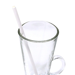 Paper Straws, Eco Friendly Bio-Degradable Straws, 7 3/4 Inch Bulk Pack of 400/Box, Classic White