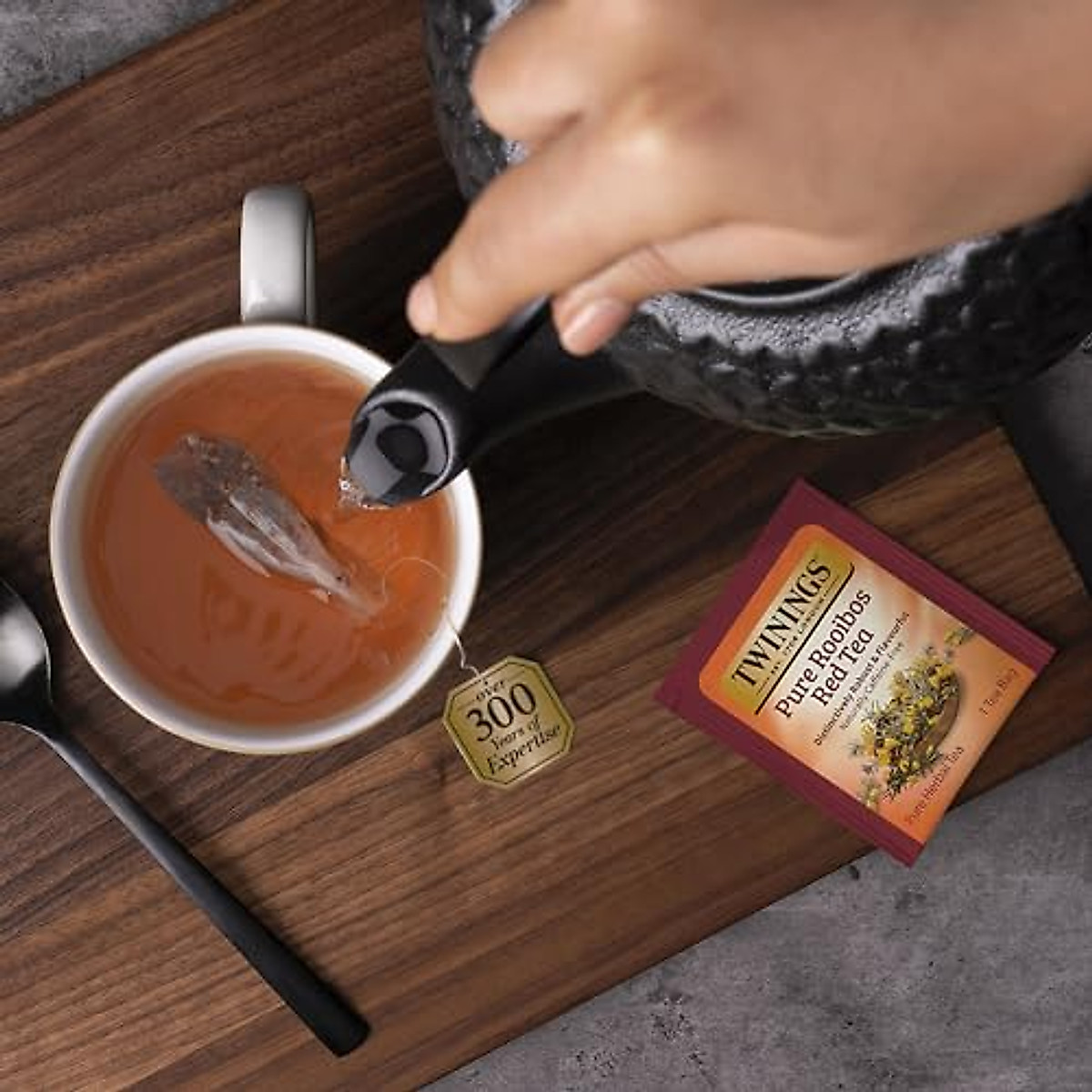 Twinings Pure Rooibos Red Tea - A Naturally Sweet and Tangy Red Tea, Caffeine-Free Herbal Tea Bags, Individually Wrapped, 20 Count (Pack of 2)