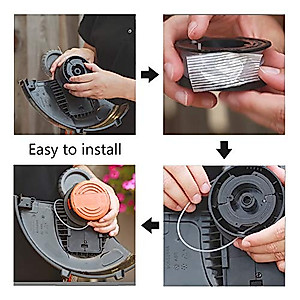 AF 100 Weed Eater Replacement Parts fit for Black and Decker AF-100 GH600 GH900,Replacement RC-100-P Spools Caps&Springs and 30ft 0.065" String Trimmer Line,(6 Spools+1 Cap+1 Spring)