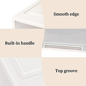 Yishyfier Stackable Plastic Storage Drawer Organizer with Clear Doors for Pantry,Bedroom,Closet,Desk,Home and Office De-Clutter,Store Under-Sink,Shoes and Crafts,Hallway,Entryway,Under Bed,2-Pack