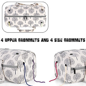 Luxja Knitting Bag, Yarn Bag for Yarn Skeins, Crochet Hooks, Knitting Needles (up to 14 Inches) and Other Accessories, Tree