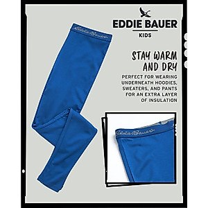 Eddie Bauer Thermal Underwear For Kids - 2 Piece Performance Base Layer Underwear Set For Boys and Girls (5-16), Size 10-12, Nautical Blue