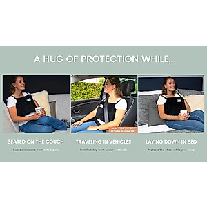 Bundle Post Mastectomy Pillow + Seatbelt Pillow for After Surgery - Recovery After Breast Cancer Surgery, Port Pillow For Seatbelt, Breast Augmentation, Heart Surgery - Breast Cancer Gifts for Women