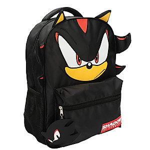 AI ACCESSORY INNOVATIONS Sonic The Hedgehog Backpack for Boys & Girls , Bookbag with Adjustable Shoulder Straps & Padded Back, Sonic 16 Inch Schoolbag with 3D Features, Durable School Bag for Kids