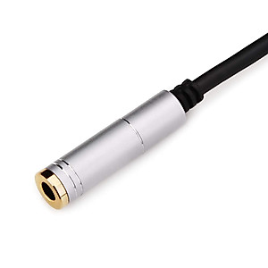 NANYI Headset Splitter Cable for PC 3.5mm Jack Headphones Adapter Convertors forPC 3.5mm Female with Headphone/Microphone Transform to 2 Dual 3.5mm Male for Computer Y Splitter Audio(Silver)