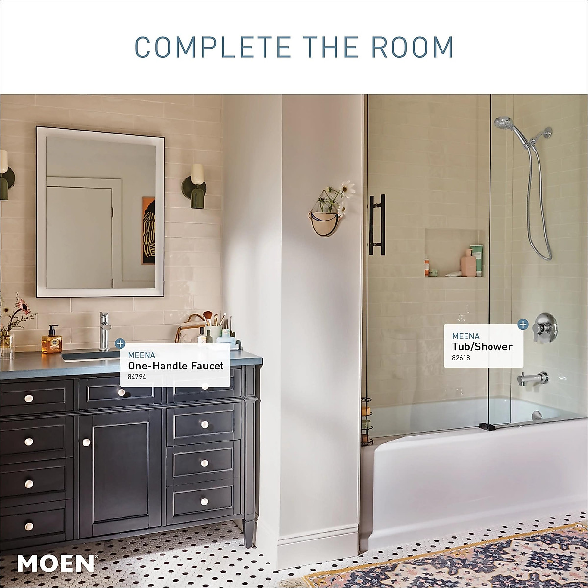 Moen 84794 Meena Chrome Single-Handle Lavatory Faucet, Versatile Finish, Temperature Control