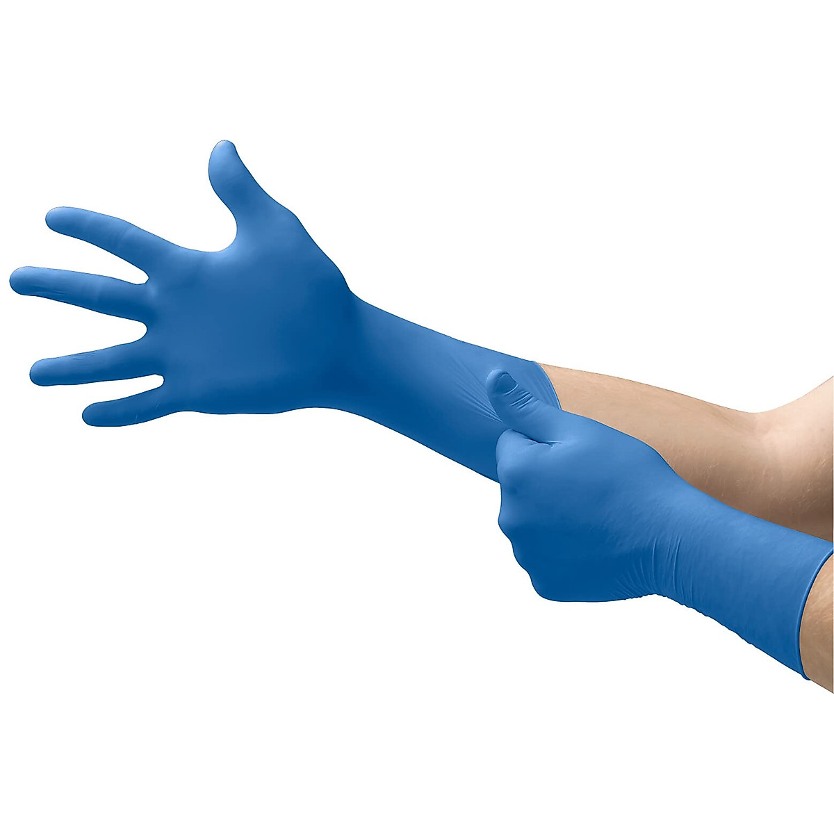 Microflex SafeGrip SG-375 Extra Thick Disposable Latex Gloves for Life Sciences, Automotive w/Textured Fingertips - XL, Blue (Box of 50)