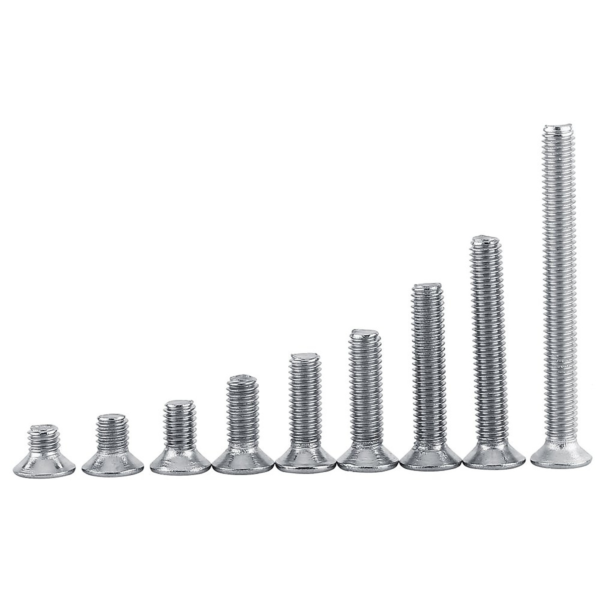 100Pcs/Bag M3 Machine Screws,9Types M3 Flat Head Stainless Steel SS304 Machine Countersunk Screw Bolt Fastener(M3x8)