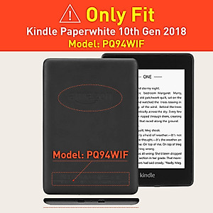 ISeeSee All-new Kindle Paperwhite Water-Safe Fabric Cover (10th Generation-2018),Holding Case PU Leather E-Reader Smart Cover with Auto Sleep/Wake for Amazon All-New Kindle Paperwhite 2018 DarK Blue