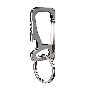 Imentha Titanium Keychain - Bottle Opener, Key Ring Clip - Carabiner Keychain for Men and Women, Keychain Accessories - Lightweight and Durable Titanium EDC Tool for Outdoor and Everyday Use