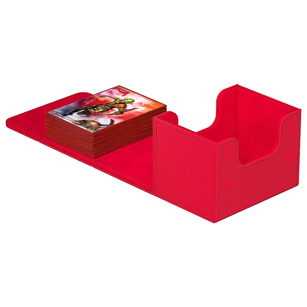Ultimate Guard Sidewinder 100+, Deck Box for 100 Double-Sleeved TCG Cards, Red, Magnetic Closure & Microfiber Inner Lining for Secure Storage