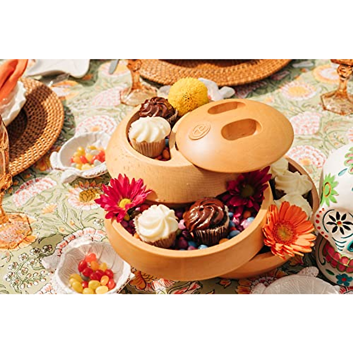 tappas All-Natural Serving Container, Tiered Tray, Charcuterie Sphere, Original