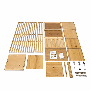 SHOUMANUAL Bamboo Rotating Bookshelf, 6-Tier Bookcase with Storage Cabinet & Doors, 360° Revolving Narrow Storage Display Rack Standing Shelves for Living Room Study Room Office, Natural