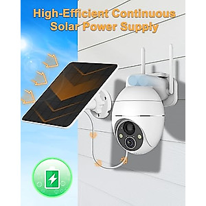 HXVIEW 6W Solar Panel for Security Camera, 5V Solar Panel Charger for Micro USB & USB-C Port Outdoor Camera, 20% Efficiency Than 5W, 360° Adjustable & IP66 Waterproof