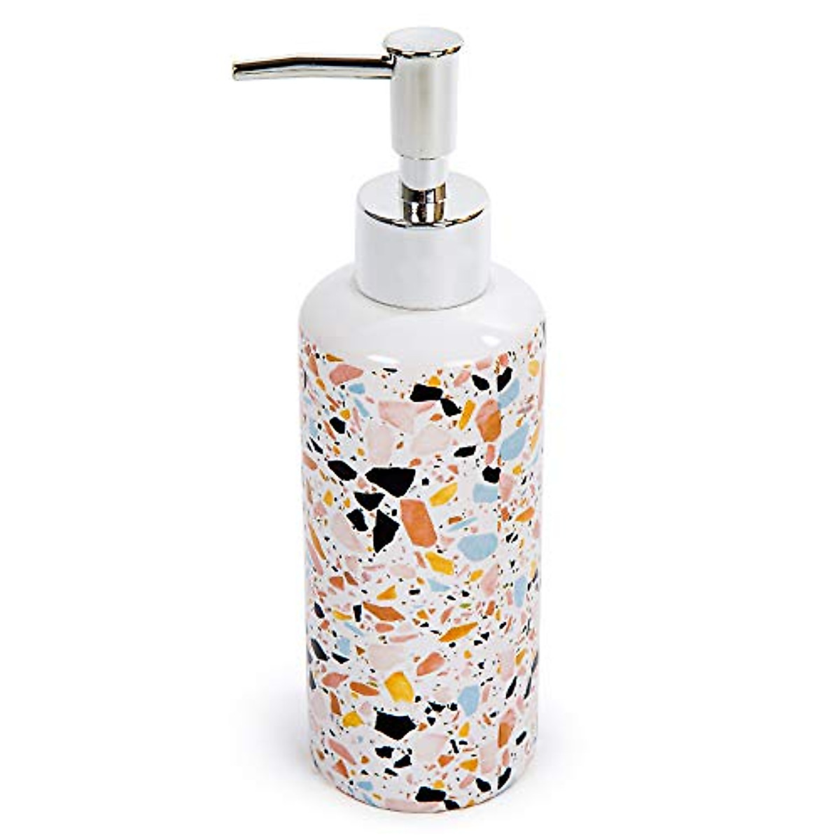 Bodico 3-Piece Marble Terrazzo Print Bathroom Accessory Set, 8 x 7 inches, Orange