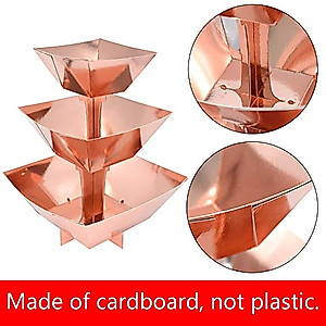 Rose Gold Birthday Party Supplies Decorations Cardboard Rose Gold Dessert Display Dessert Stand Candy Snack Cupcake Stand Cake Stand Bowl Stand Tower Display for Wedding