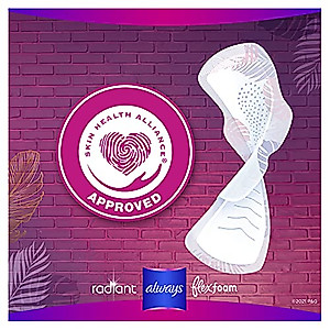 Always Radiant Pads, Size 3, Extra Heavy Flow Absorbency, Scented, 22 Count (Pack of 2)