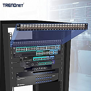 TRENDnet 24-Port Blank Keystone 1U Patch Panel, 1U 19" Metal Rackmount Housing, Recommended with TC-K25C6 & TC-K50C6 Cat6 Keystone Jacks (Sold Separately), Black, TC-KP24