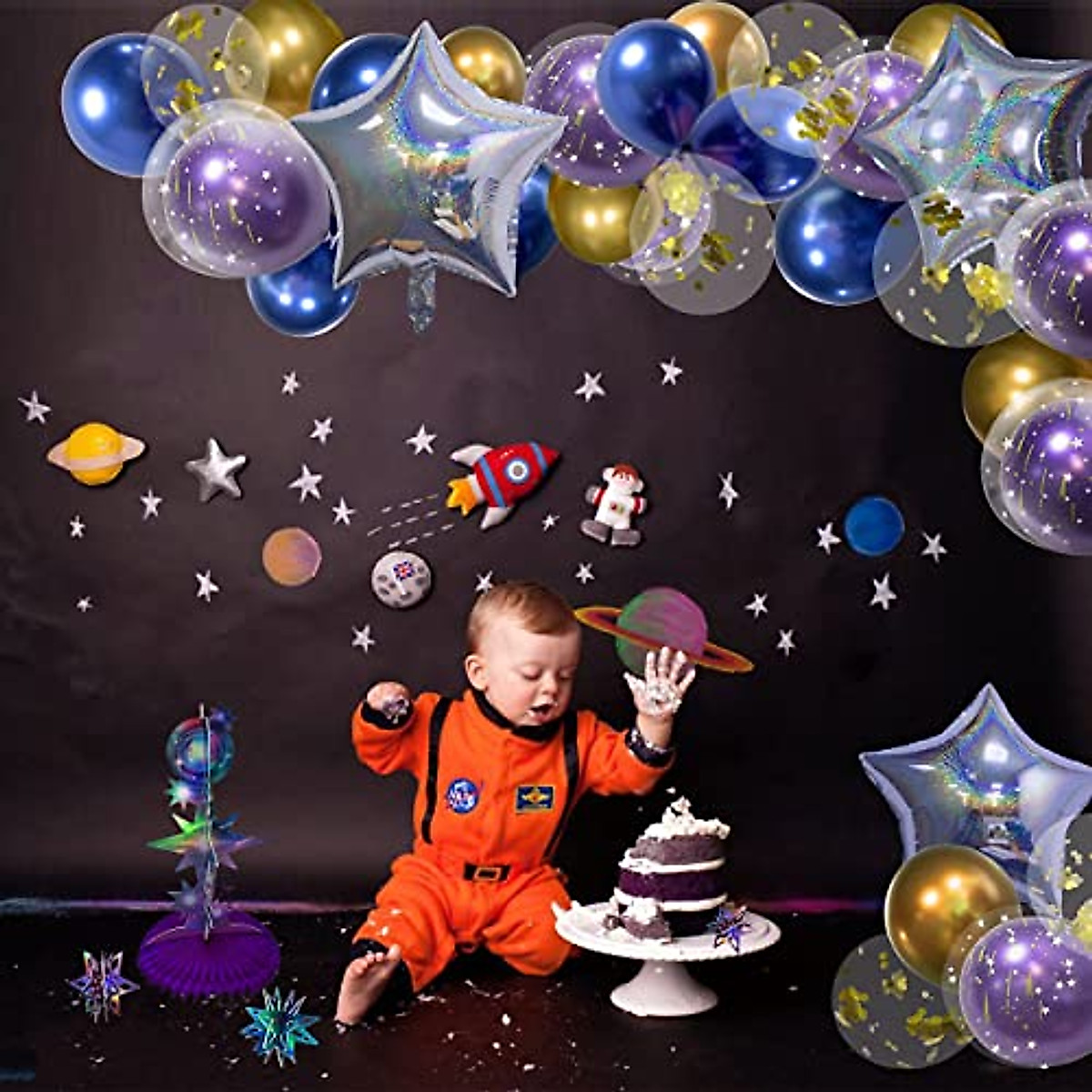 26pcs Twinkle Little Star Balloon Decoration for Galaxy Birthday Party Balloon Banquet Celestial Universe Starry Night Shooting Star Theme Anniversary Engagement Bridal Shower Graduation Party Supplies