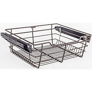 Dark Bronze Closet Pullout Basket 16"D x 17"W x 6"H