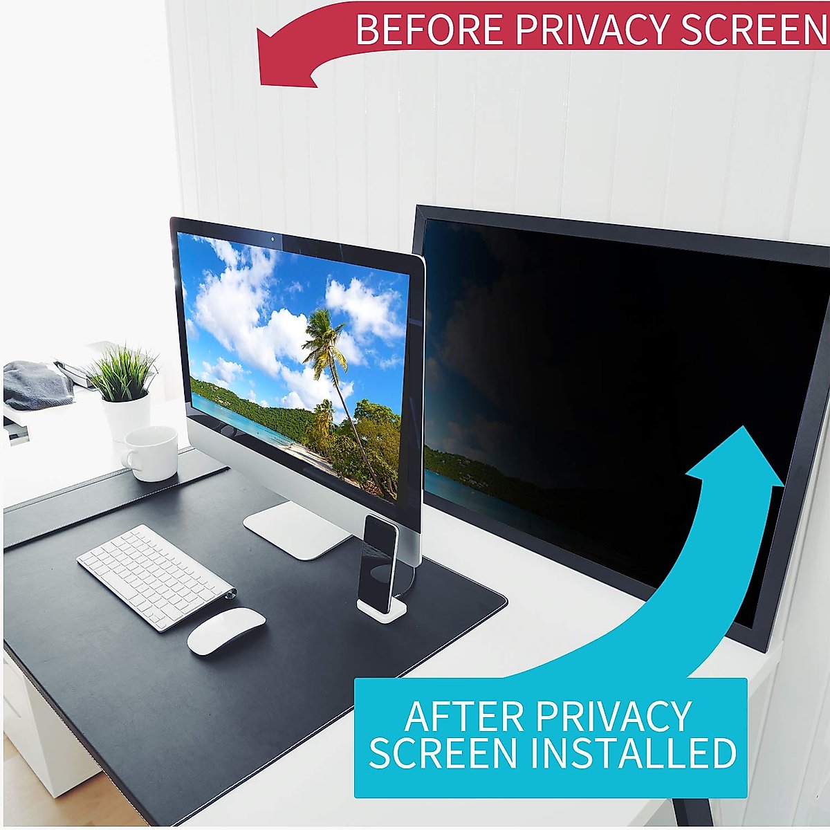 24''W Inch Privacy Screen Filter for Desktop Computer Widescreen Monitor - Anti-Glare, Blocks 96% UV,Anti-Scratch with 16:10 Aspect Ratio