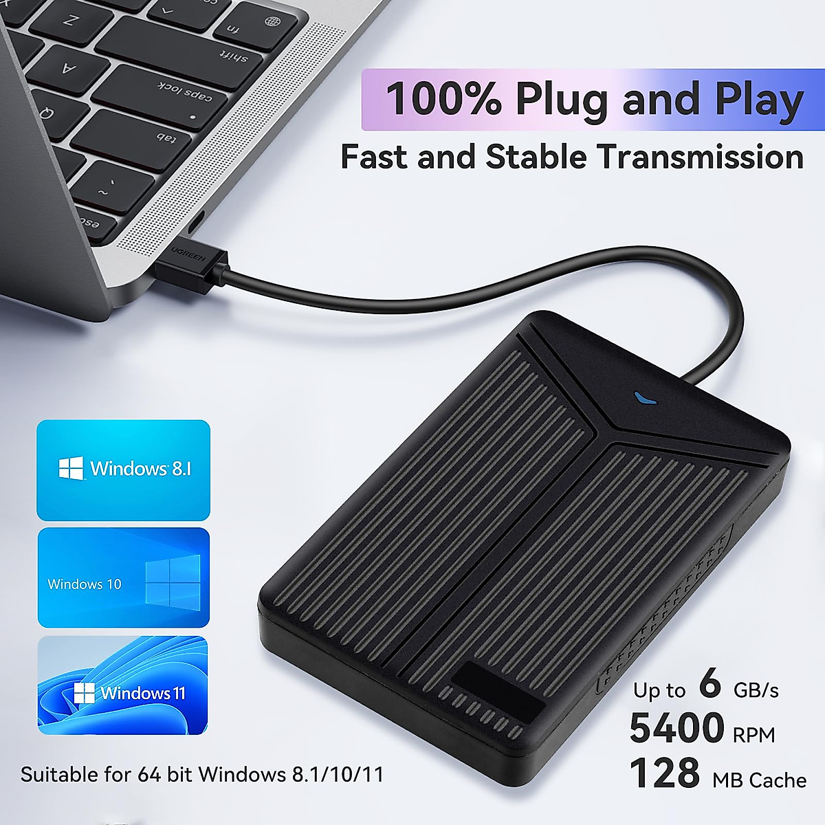 OYZENA 5T Retro Game Console HDD with 60649 Video Games, 80+ Emulator Console Built-in Game HDD, 58 AAA PC Games, Retrobat, Launchbox, Playnite 3 Game System, Support Win 8.1/10/11