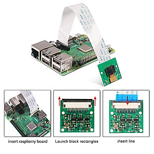 Aokin for Raspberry Pi Camera Cable, FFC Cable Ribbon Flex Extension Cable 15 Pin 1.0mm Pitch for Raspberry Pi, Octoprint Octopi Webcam, Monitor 3D Printer, etc, 30cm/11.81in