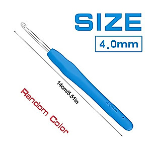 4 mm Crochet Hook, Ergonomic Handle for Arthritic Hands, Extra Long  Knitting Needles for Beginners and Crocheting Yarn (4 mm)