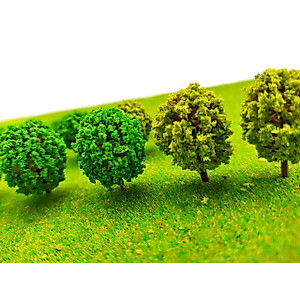 24Pcs Mini Model Trees Mixed Bush Trees Vegetation Groups Shrubs for Model Train Scenery Architecture Trees Model Scenery Trees Fake Trees with No Stands