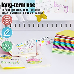 Koogel 24 Pack Mini Blank Notebooks, 12 Colors Small Pocket Notepads 3.5 x 5.5 Inch Memo Notepad Bulk 48 Pages of each Journals for Traveler Kids Students School Office Supplies