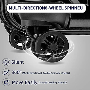 imiomo 3 Piece Luggage set Clearance, Travel Suitcase with Spinner Wheels TSA lock, Hardshell Lightweight Suitcase set for men and women (BLACK, 20/24/28)