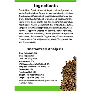 Tender & True Organic Chicken & Liver Recipe Dog Food, 11 lb