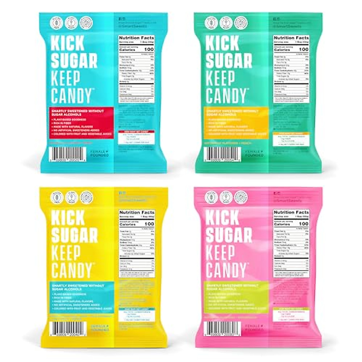 SmartSweets Variety Pack, 1.8oz (Pack of 8), Candy With Low Sugar & Calorie, Healthy Snacks For Kids & Adults - Sweet Fish, Sourmelon Bites, Peach Rings, Sour Blast Buddies