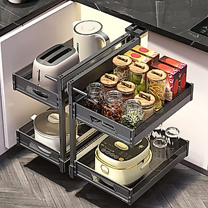 Blind Corner 4 Tray Shelf Slide Out Kitchen Cabinet Organizer Pull Out Blind Corner Cabinet with Soft Close Pull Out Left Or Right Handed Open Kitchen Pull Out Shelf Organiser