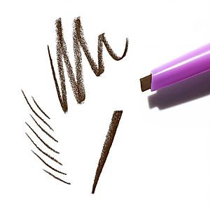 Kosas Brow Pop - Longwear Eyebrow Makeup, Dual-Sided Defining Pencil with Castor Oil for Soft, Natural Look of Real Hair - Medium Brown