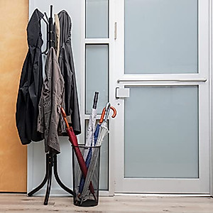 Mind Reader Umbrella Rack Stand For Canes Walking Sticks Umbrellas, Metal Mesh, Black